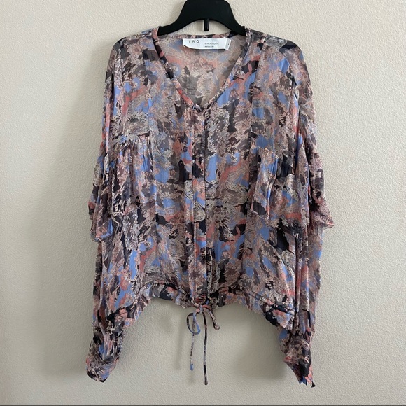 IRO | Tops | Iro Ruffle Floral Crepe De Chine Georgette Blouse | Poshmark